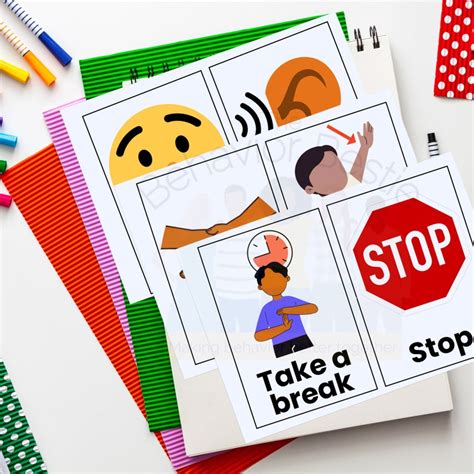 Behavior Flashcards Visual Behavior Cue Cards Visual Cue Cards Visual Supports Etsy
