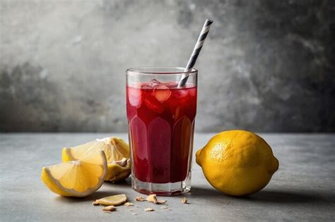 Premium Photo Default Detox Juice With Lemon And Ginger Slices