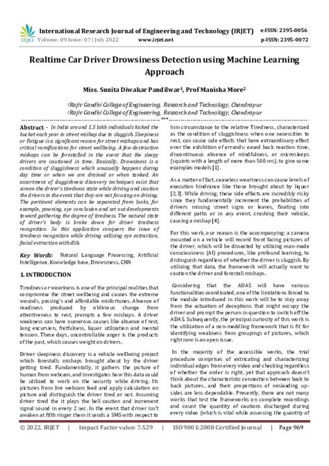 Pdf Realtime Car Driver Drowsiness Detection Using Machine Learning Approach