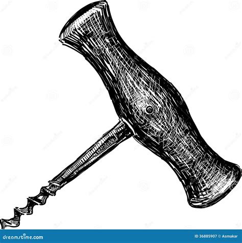 Old Corkscrew Stock Vector Illustration Of Hand Spin 36885907