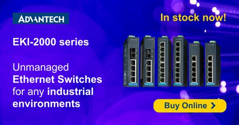 Advantech EKI 2000 Series Of Industrial Unmanaged Ethernet Switches Available From Stock What