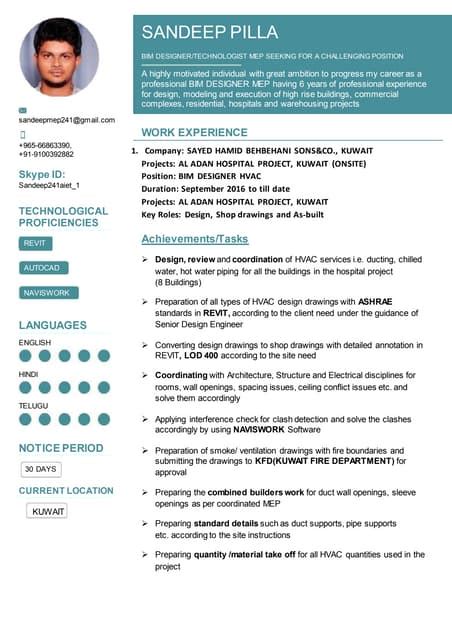 Cv Bim Revit Mep Modeler And Draftsman Docx