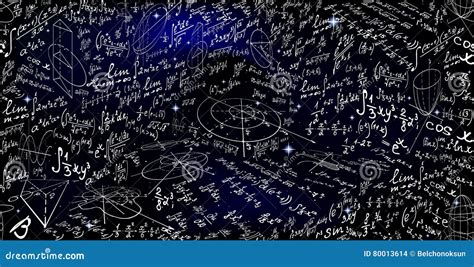Mathematical Vector Endless Seamless Pattern With Formulas Figures And