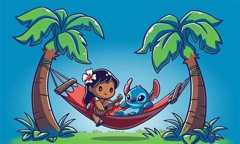 Leo And Stitch Lilo And Stitch In Hammock Lilo And Stitch Disney