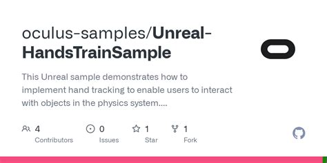 Github Oculus Samplesunreal Handstrainsample This Unreal Sample Demonstrates How To