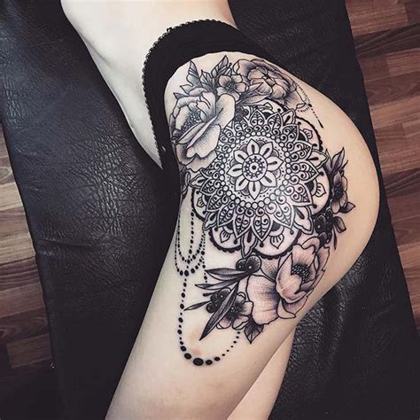 45 Badass Thigh Tattoo Ideas For Women Page 4 Of 4 Stayglam Mandala Thigh Tattoo Leg