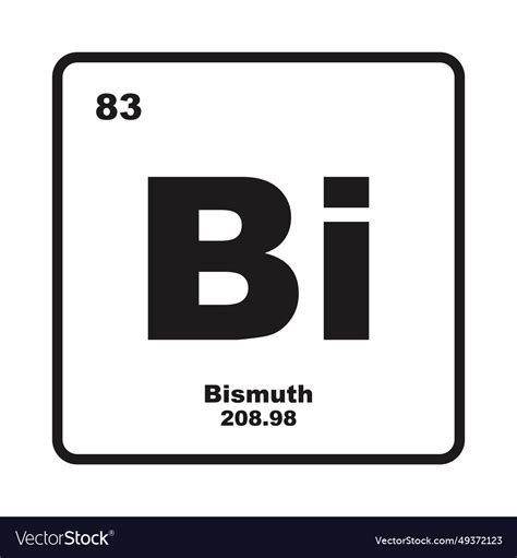 Bismuth Chemistry Icon Royalty Free Vector Image