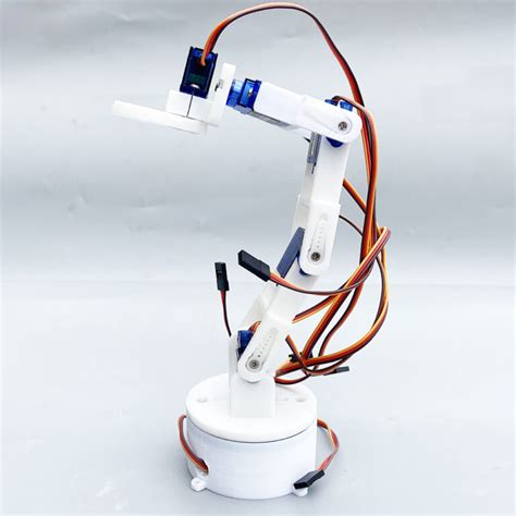 6dof 3d Printing White Six Axis Robotic Arm Diy Robot Assembly 3d Printing Product Sg90 Snam7600