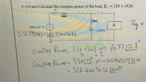 Solved Pts Calculate The Complex Power Of The Load Chegg Com