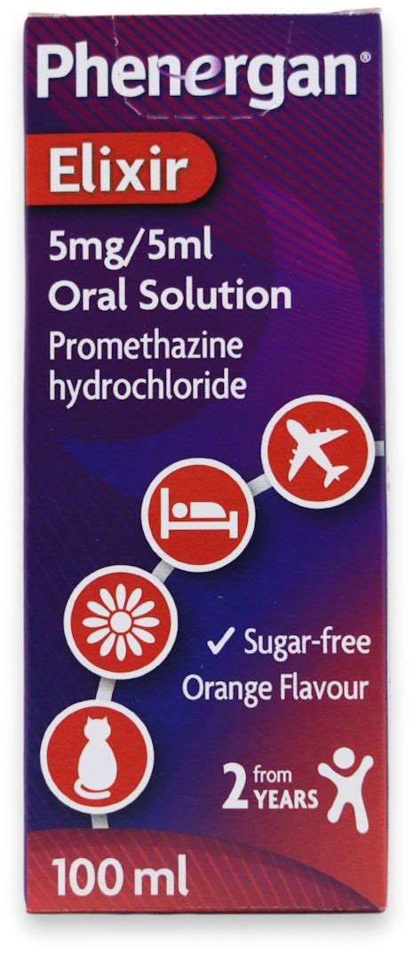 Phenergan Elixir 5mg5ml Oral Solution 100ml Medino