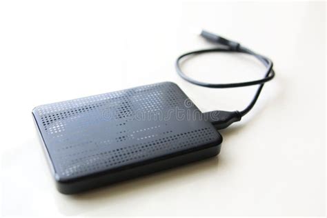 Portable External Hard Disk Drive With Usb Cable Stock Image Image Of External File