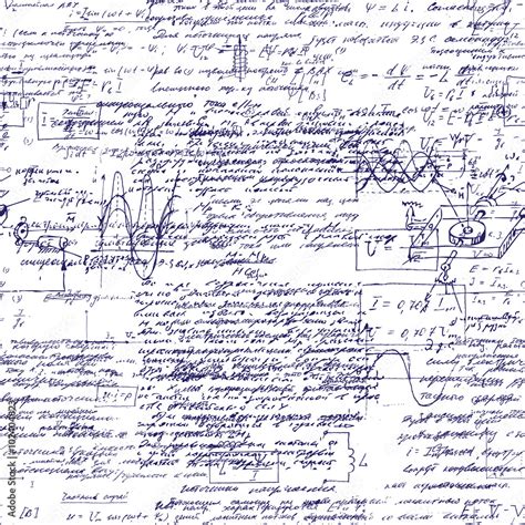 Math Seamless Pattern With Handwriting Of Various Operations And
