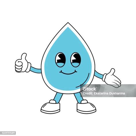 복고풍 그루브 스타일의 재미있는 물방울 캐릭터 흰색 배경입니다 매일 물 추적기 일일 물 추적기 균형 벡터 달력 벡터 그림입니다