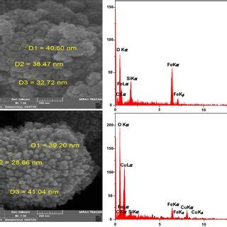 The FE SEM Images Of Fe O SiO ESBO A Fe O SiO ESBO CuO Download Scientific Diagram