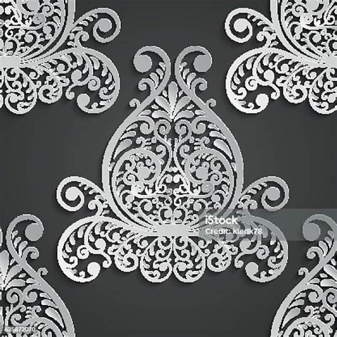 다마스 스크 매끄러운 패턴 그림자 및 하이라이트가 있는 3d 요소 0명에 대한 스톡 벡터 아트 및 기타 이미지 0명 3차원