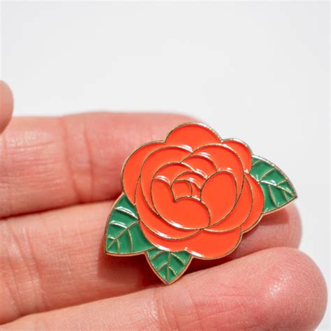 Pin Rosa Roja Sin Tallo La Llama Store