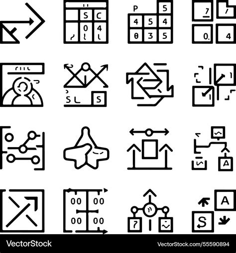 A Icon Set Of Workflow Management Royalty Free Vector Image