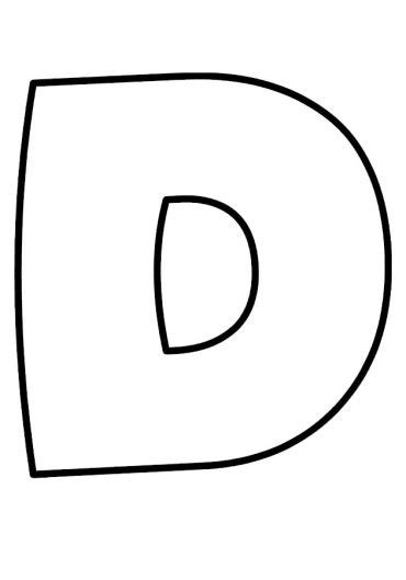 D Bubble Letter Coloring Page