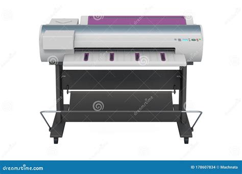 Plotter Large Format Inkjet Printer 3d Rendering Stock Illustration