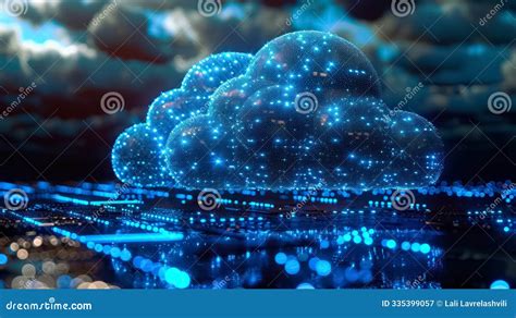 Cloud Computing Concept Showcasing File Upload And Storage Symbols Representing Business