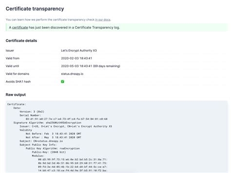 Ssl And Tls Certificate Monitoring By Oh Dear