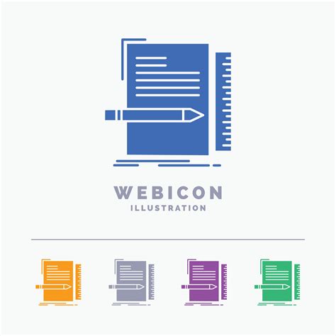 Code Coding File Programming Script 5 Color Glyph Web Icon Template
