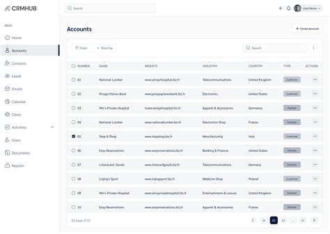 Crm Dashboard Table And Form Behance