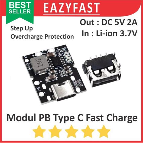 Jual Modul Step Up Mesin Powerbank Usb Type C 5v 2a Fast Charge Pb Power Bank Module Lithium