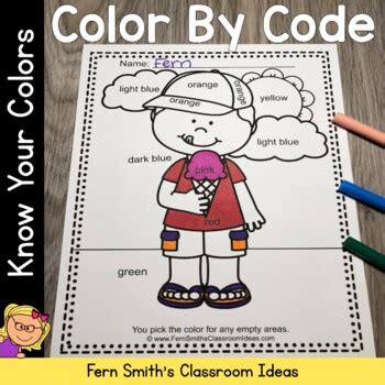 Spring Color By Code Know Your Colors By Fern Smith S Classroom Ideas