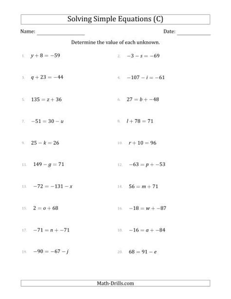Multi Step Equations Variables On One Side Worksheet