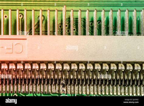 CF Card Reader Pins On The PCB Board Soldered Pins Stock Photo Alamy
