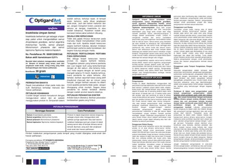 Label Optigard Ant 141208 Pdf
