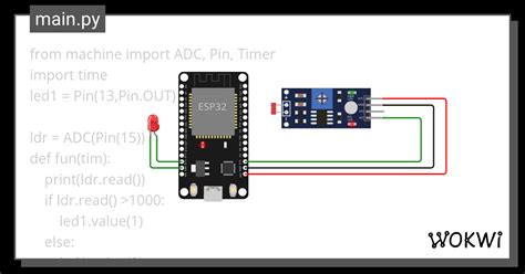 光敏电阻（模拟量输出）灯 Wokwi Esp32 Stm32 Arduino Simulator