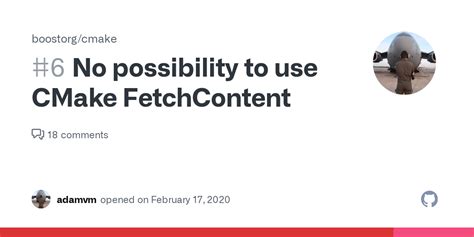 no possibility to use cmake fetchcontent · issue 6 · boostorg cmake