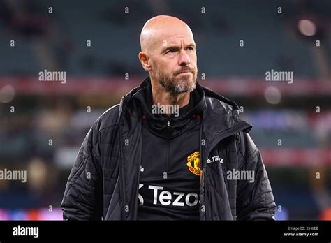 Erik Ten Hag Manager Of Manchester United Arrives At The Mcg Stock