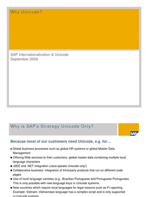 Why Unicode Saps Unicode Strategy Pdf Enterprise Resource