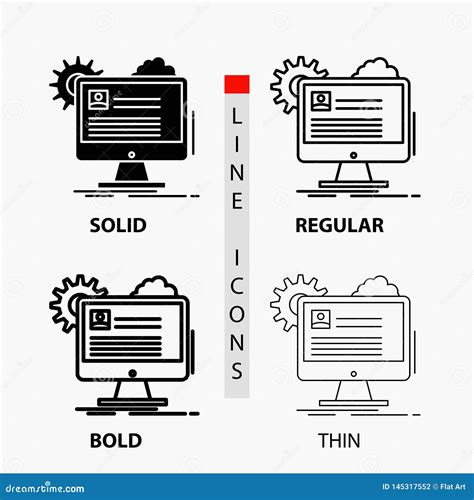 Account Profile Report Edit Update Icon In Thin Regular Bold Line And Glyph Style Vector