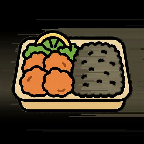 シンプルおしゃれな唐揚げ弁当｜イラスト・フリー素材なら「シンテリ」