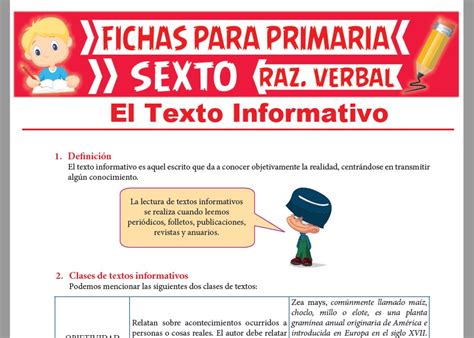 Ficha De El Texto Informativo Para Sexto Grado De Primaria Texto Hot Sex Picture