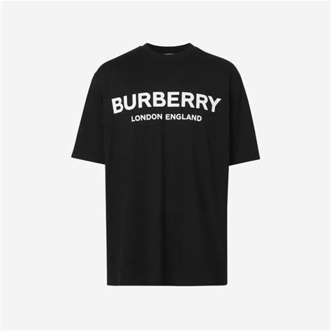 버버리 로고 프린트 코튼 티셔츠 블랙 Burberry Kream