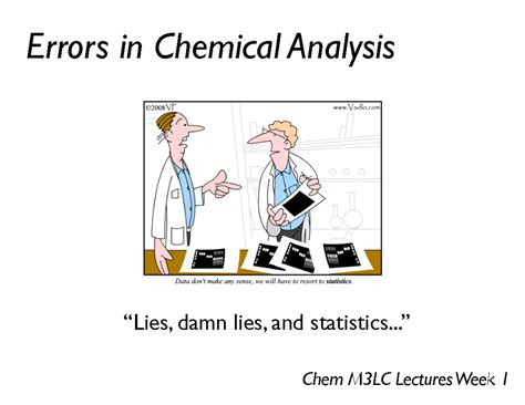 Lecture Week 1f2019 Chemical Analysis And Measurements Errors In Chemical Analysis “lies