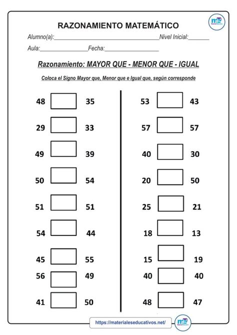 Fichas Razonamiento Artofit