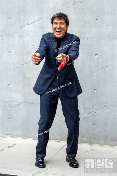 Italian Singer Gianni Morandi Guest At The Emporio Armani Fashion Show On The Third Day Of Milan