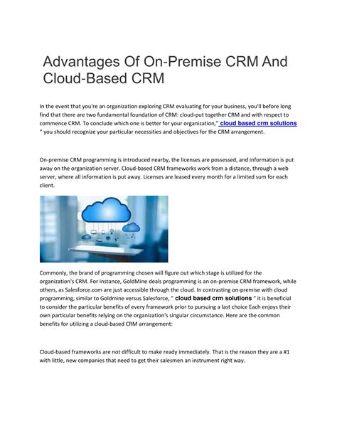 Ppt Cloud Based Crm Solutions Powerpoint Presentation Free Download Id 11698019