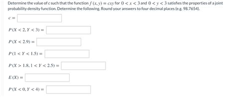 Solved Determine The Value Of C Such That The Function F X Chegg