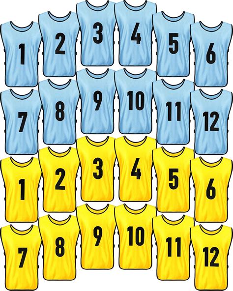 Yahenda 24 Pcs Soccer Scrimmage Practice Vests Reversible Numbered