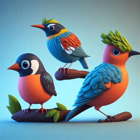 Premium Ai Image Bird Cartoon Bird Love Icon Image Cute Comic Style
