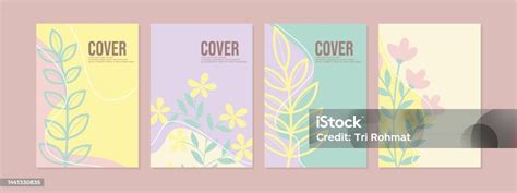 손으로 그린 꽃 배경으로 책 표지 디자인을 쓰고 있습니다 파스텔 색상 디자인 책 저널 카탈로그 포스터 일기를위한 A4 크기 표지