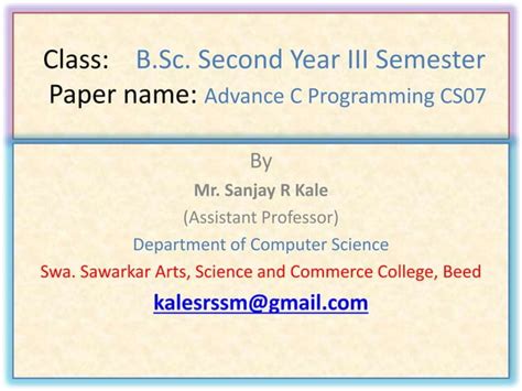 Unit Iii Pointers In C Ppt