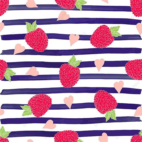 Handsketched Raspberry Striped Seamless Pattern Vector Graphic Design Vector Graphic Texture